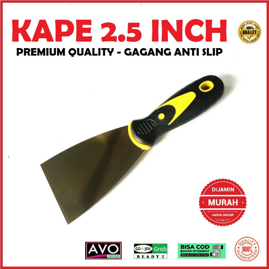 Jual kape kapi perapih plamir cat premium 2.5 inch gagang anti slip | Shopee Indonesia