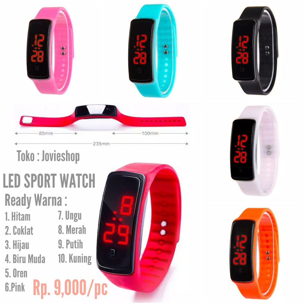 Jual LED WATCH / Jam Tangan Sport LED / LED Bracelet Sport Watch ...