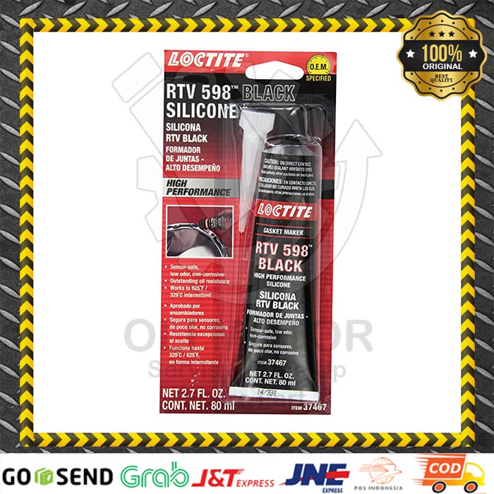 Jual LOCTITE 598 Lem Paking Hitam Paking Black Silicone RTV 80ml ...