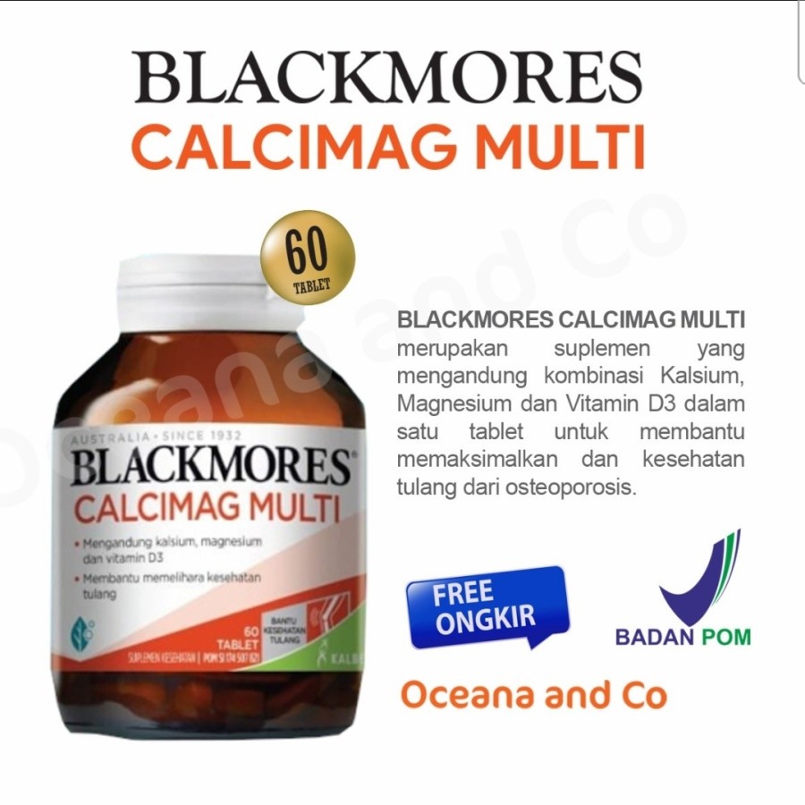 Jual Blackmores Calcimag Multi Isi 60Tablet/ Kalsium /Magnesium / Vit D3 | Shopee Indonesia