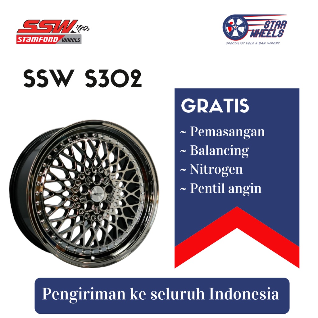 Jual Velg Mobil SSW S302 R20 x8,5 5x114,3 +45, (BMC, BK/LP/GCBK, BK/LP ...