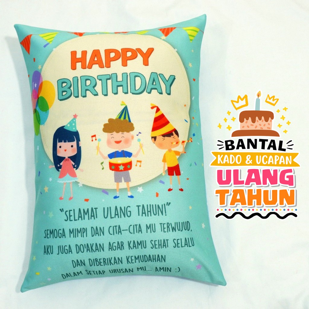 Jual Kado Hadiah Ulang Tahun Anak Bantal Ucapan Tema Pesta - 30x40cm ...