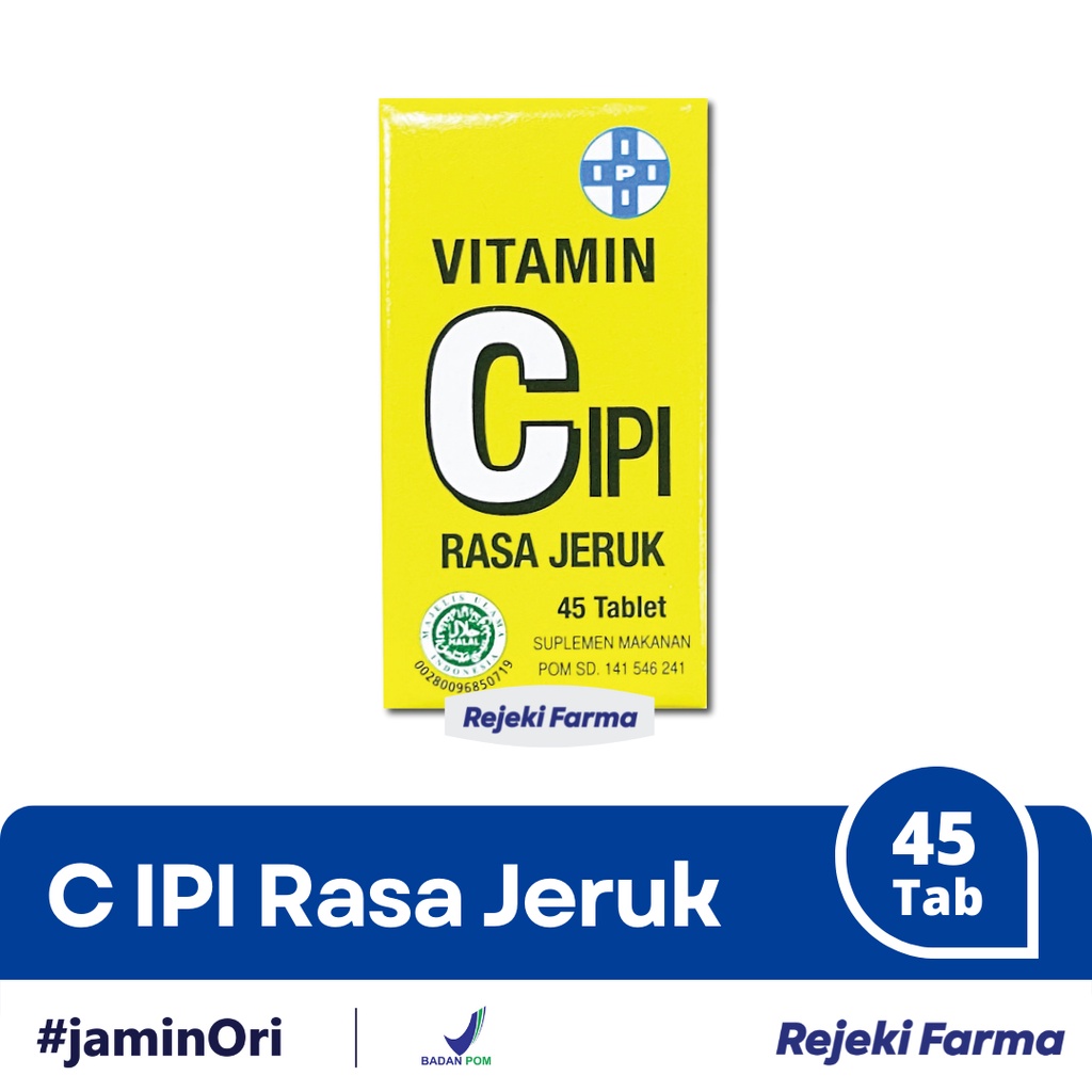 Jual Vitamin C IPI Rasa Jeruk isi 45 Tablet / Tab - Vit C Botol Box ...
