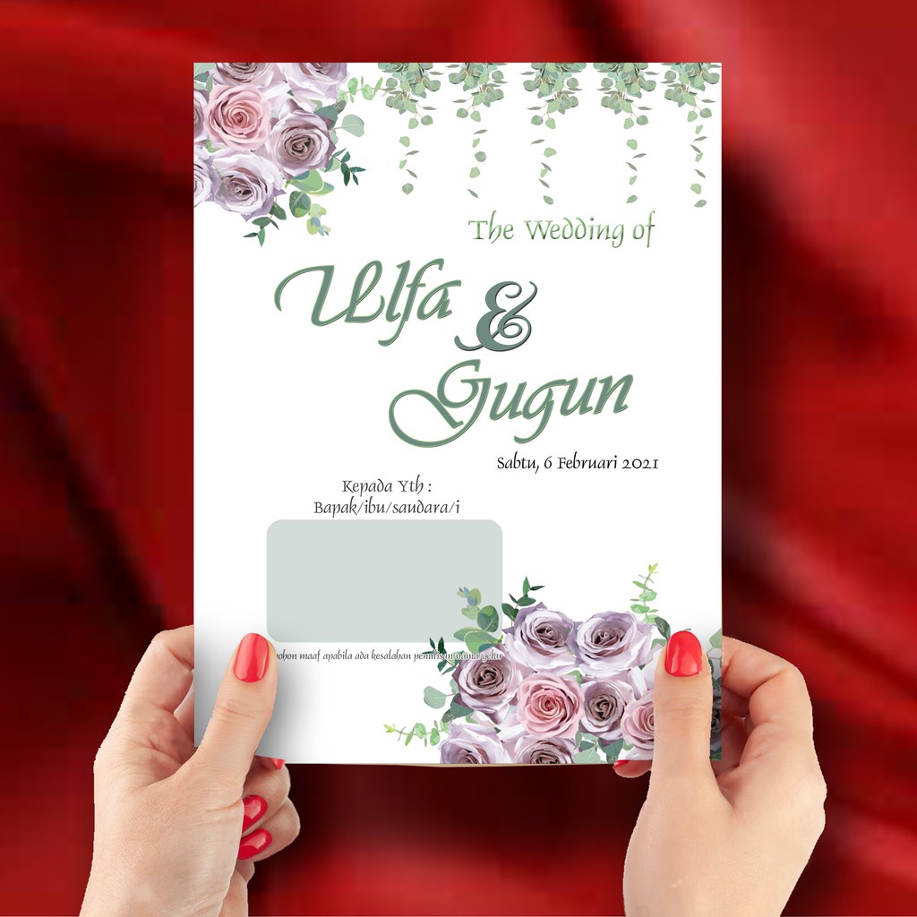 Jual Cetak Kartu Undangan Pernikahan cantik ukuran 27x19,5 Indonesia ...