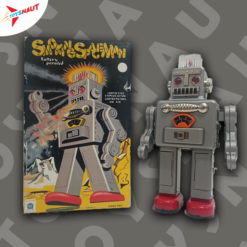 Jual Ha Ha Toy Tin Toys / Tin Toy Smoking Spaceman / Space Man Vintage ...