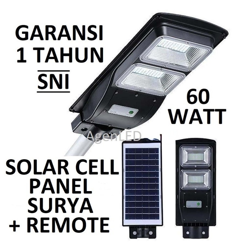 Jual Lampu Jalan Pju Led Solar Cell 60w Panel Surya Sorot 60 Watt