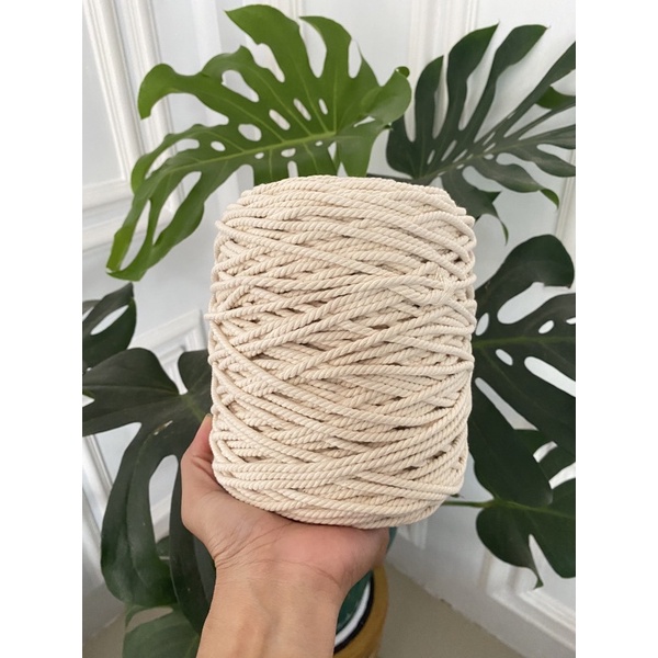Jual tali macrame || tali katun warna beige size 4mm Indonesia|Shopee ...