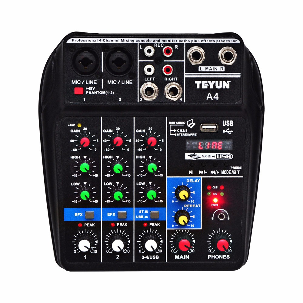 Jual IMPORT A4 Multi-purpose Audio Mixer with Bluetooth Record 4 ...
