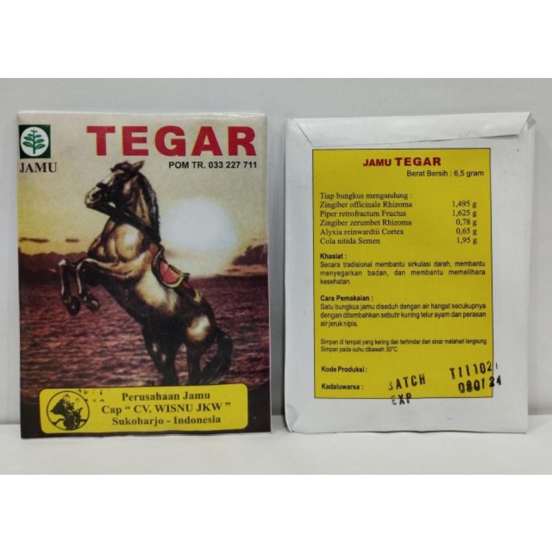 Jual Jamu Serbuk Tegar - Cap Wisnu JKW ( 1 Pack Isi 10 Sachet ...