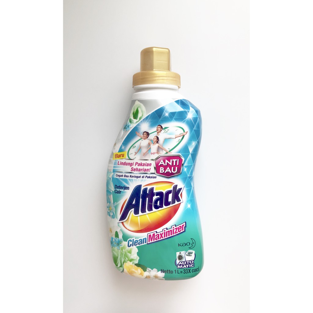 Jual Attack Liquid Clean Maximizer 1L / Detergen Cair Anti Bau 1Liter ...