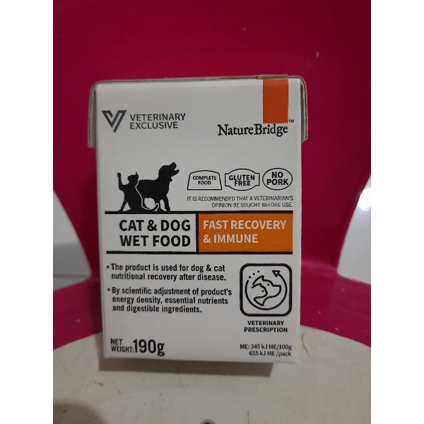 Jual nature bridge fast recovery and immune for cat & dog 190 gr ...