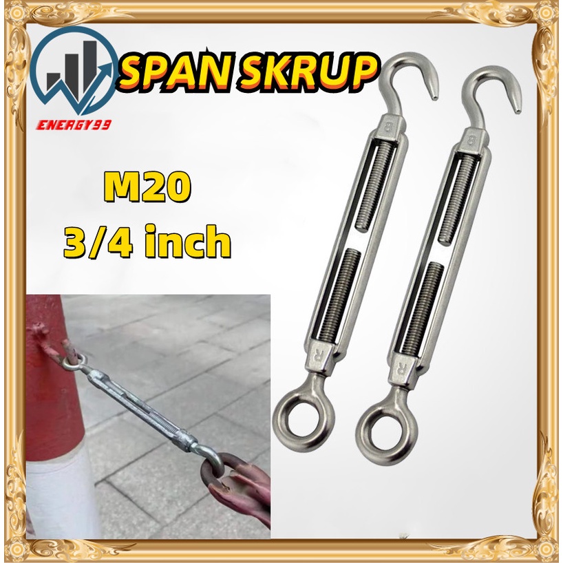 Jual JARUM KERAS GALVANIS M20 - TURNBUCKLE - SPAN SKRUP SPAN SCREW 1/2 ...
