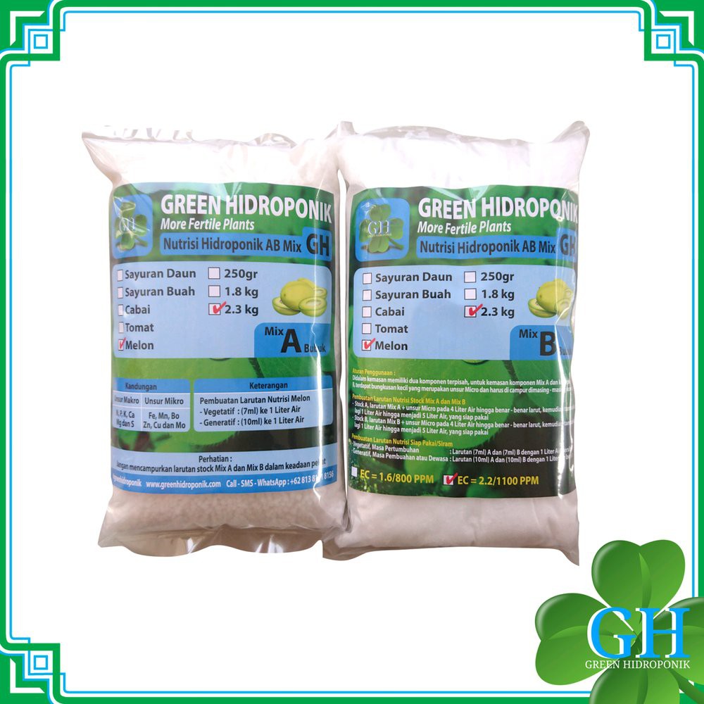 Jual Order Langsung Nutrisi Hidroponik Bubuk AB Mix GH Melon 2.3 kg 5 Liter Pupuk terbaik ...