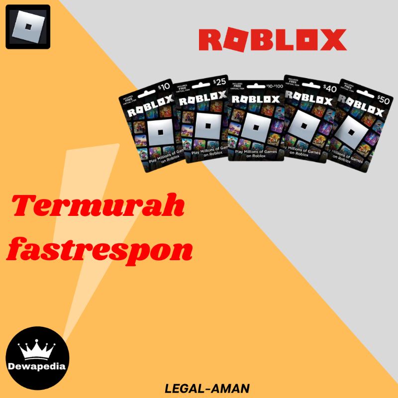 Jual ROBLOX GIFT CARD 10$, 25$, 50$ [DAPAT DITUKAR ROBUX/PREMIUM ROBLOX ...