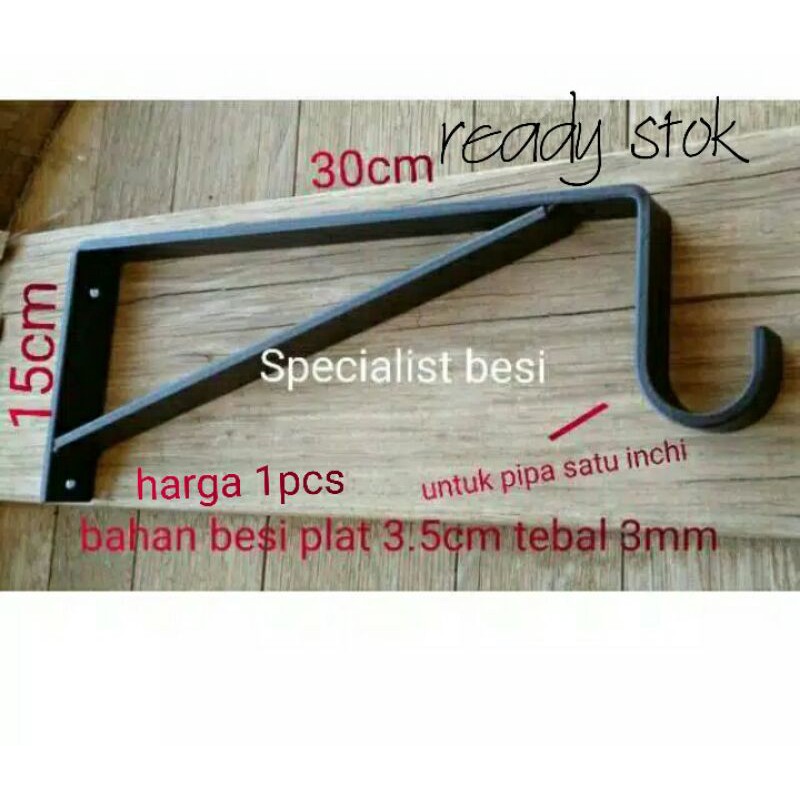 Jual ambalan besi siku rak dinding gantungan baju multifungsi Indonesia ...