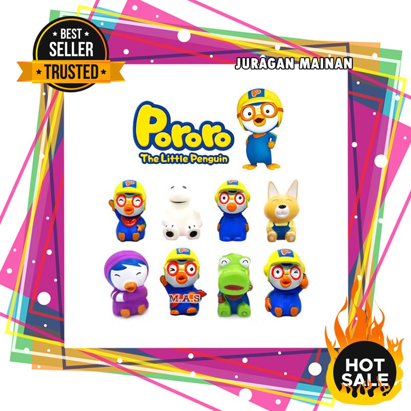 Jual Mainan Action Figure Pororo Family Mix Set (8 pcs) Hiasan Cake ...