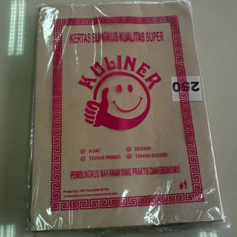 Jual kertas nasi isi 250 lembar ( cap kuliner ) Indonesia|Shopee Indonesia