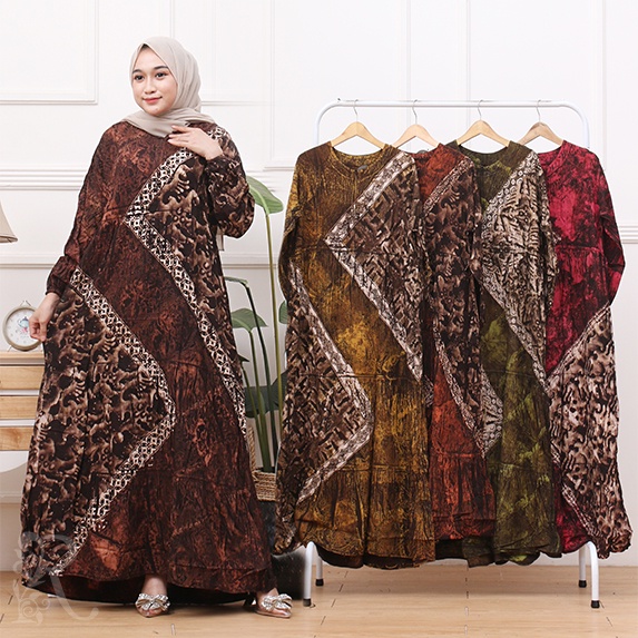Baju Batik Gamis Cap Modern Premium - Batik Gamis All Size/Gamis Batik ...