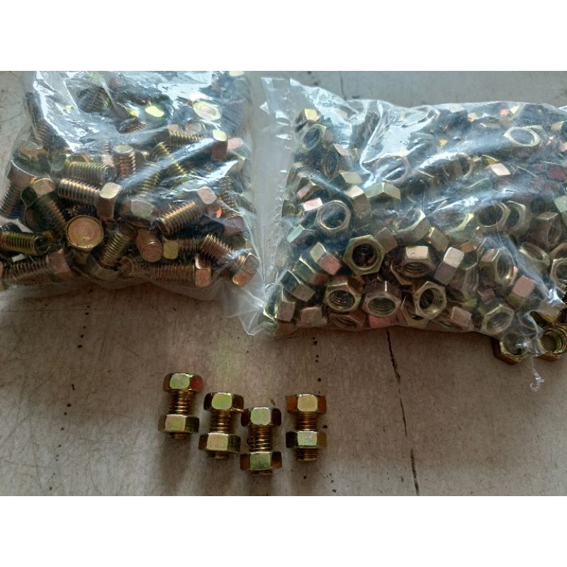 Jual mur baut M8 x 15 siku lubang /hex bolt / u besi siku lobang Indonesia|Shopee Indonesia
