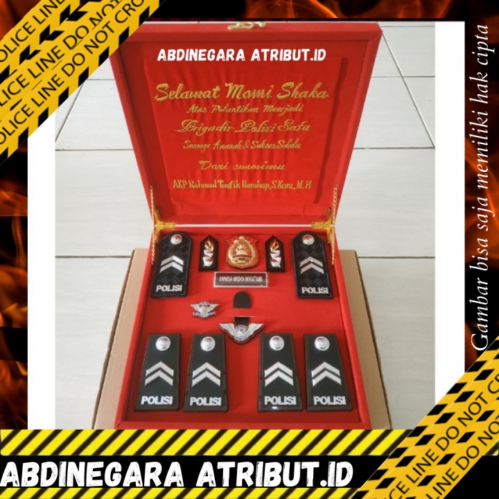 Jual Pangkat Polisi BRIPTU PDH PDU Set Box Custom Perlengkapan Polri ...