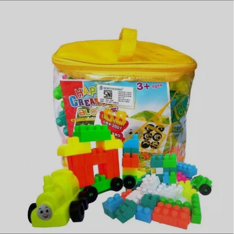 Jual Mainan Anak Happy Creative Block Blocks Building Toys Balok Susun ...