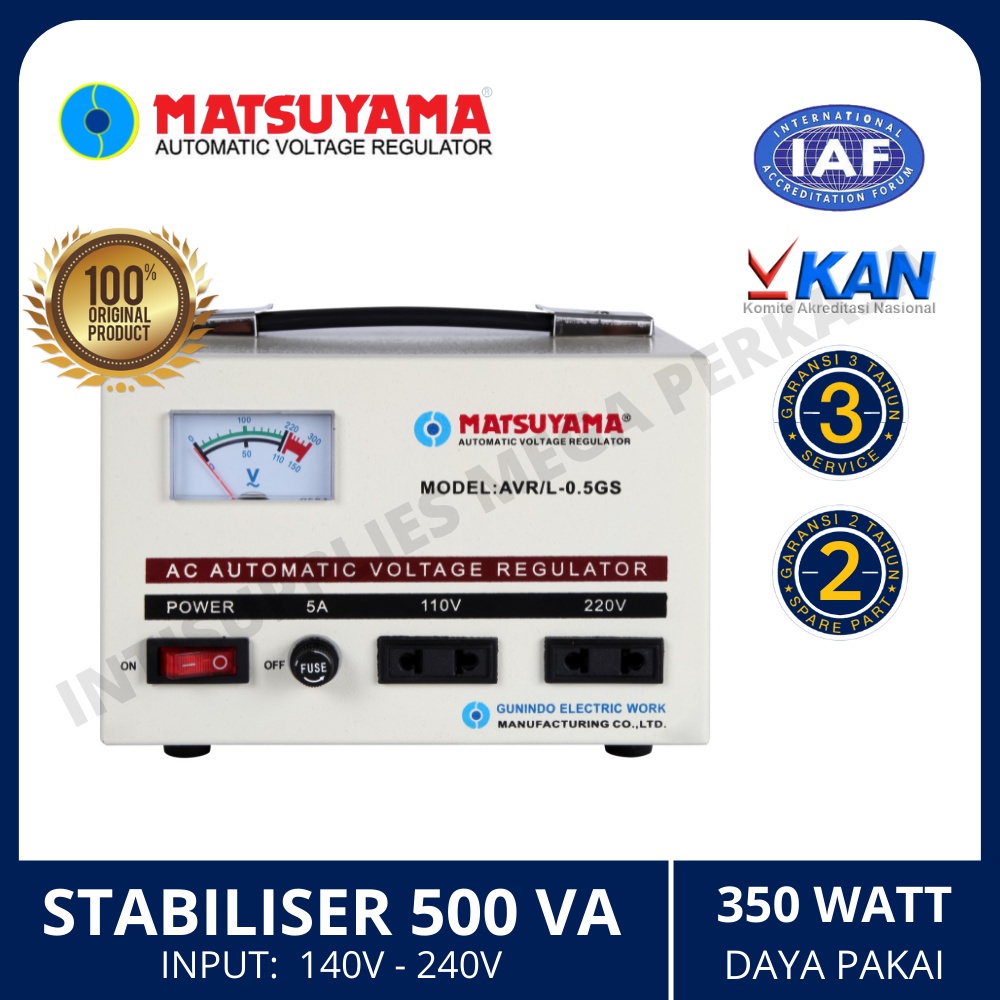 Jual Stabilizer MATSUYAMA 500 Watt Garansi 3 Tahun | 100% Ori | Stavolt ...