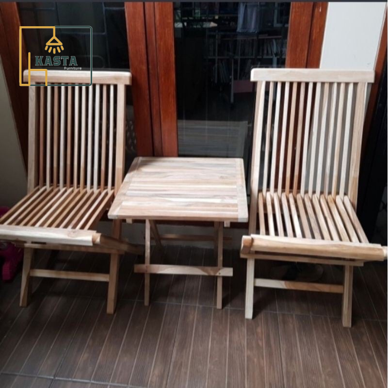 Jual Meja Kursi Piknik Lipat Satu Set Kayu Jati | Shopee Indonesia
