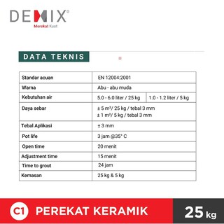 Jual Semen Perekat Keramik Demix C1 / Mortar Demix C1 Lem Keramik (25kg ...