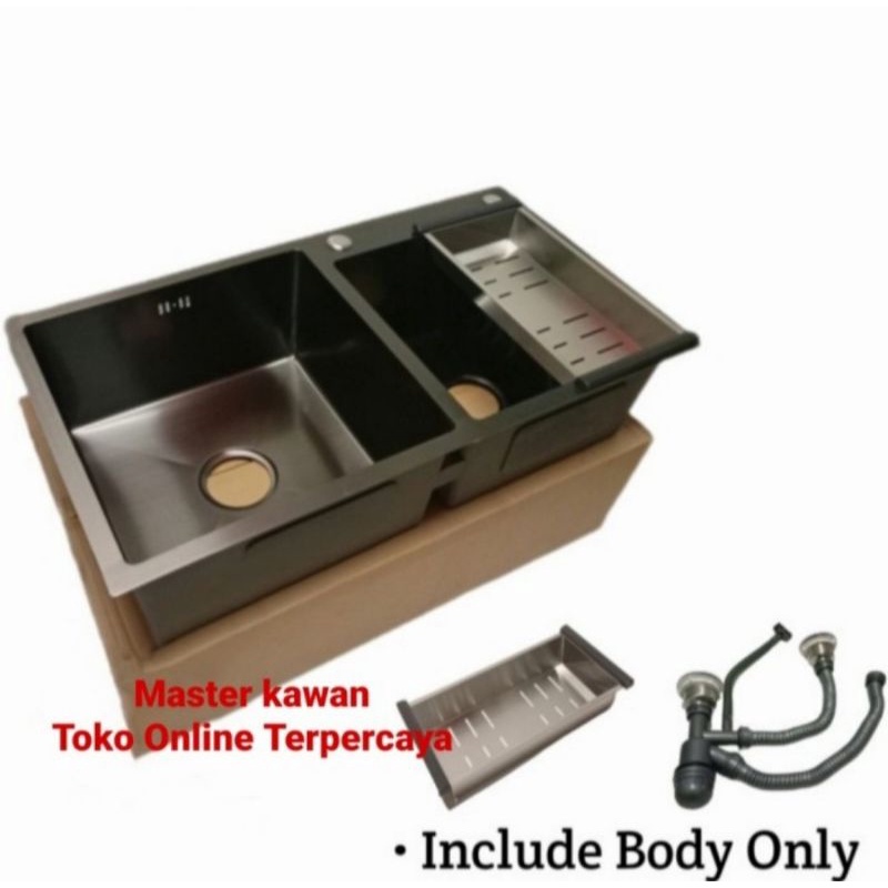 Jual Kitchen Sink INOBE 8245 HITAM /Bak Cuci Piring 2 lubang Minimalis ...