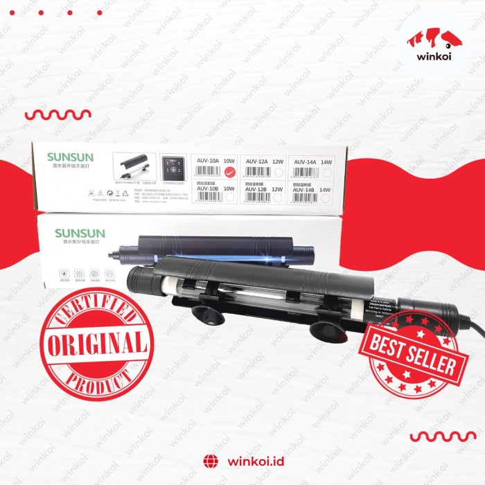 Jual SUNSUN UV C AUV-10A LAMPU UV CELUP 10 WATT AQUARIUM AQUASCAPE IKAN ...