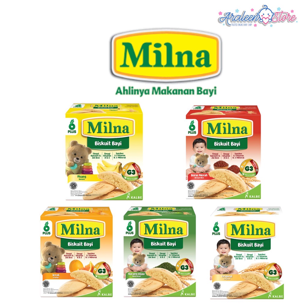 Jual MILNA Biskuit Bayi Biskuit Anak Cemilan Bayi MPASI 130 gr Mulai ...