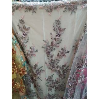 Kain tile 3D/tile bunga timbul 2tone (harga permeter) | Shopee Indonesia