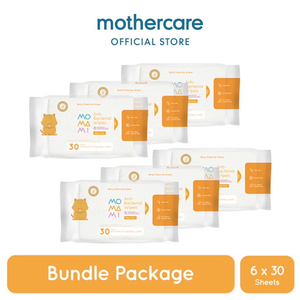 Jual Bundle Momami Antibacterial Wipes 6pk - Tisu Basah Bayi Anak ...