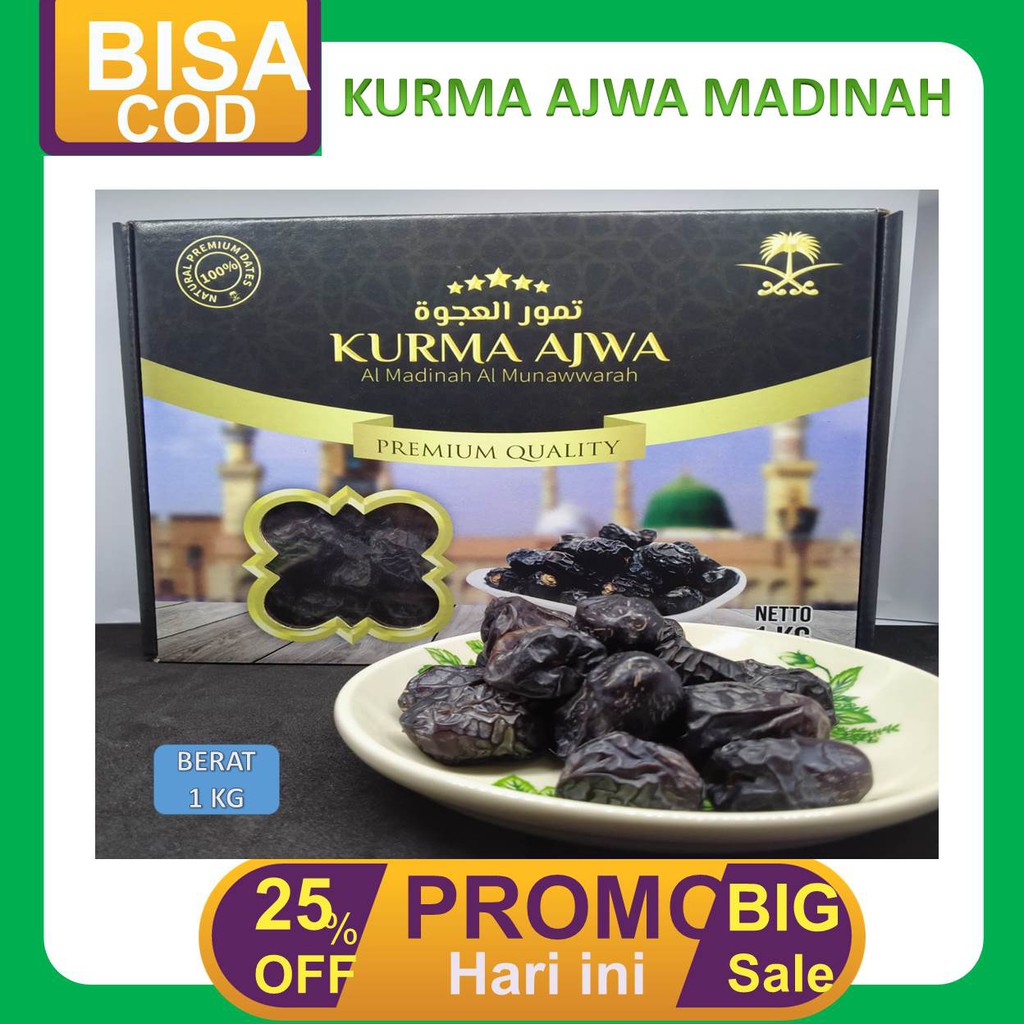 Jual Kurma Ajwa Original Azwa Premium 500gr dan 1kg Ajwa Aliyah Organik ...
