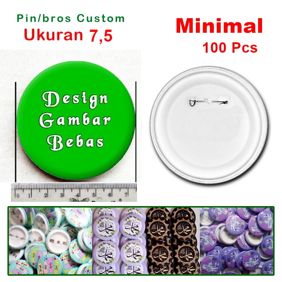 Jual PIN BROS PENITI UKURAN DIAMETER 75 MM CUSTOM GAMBAR FOTO BEBAS ...