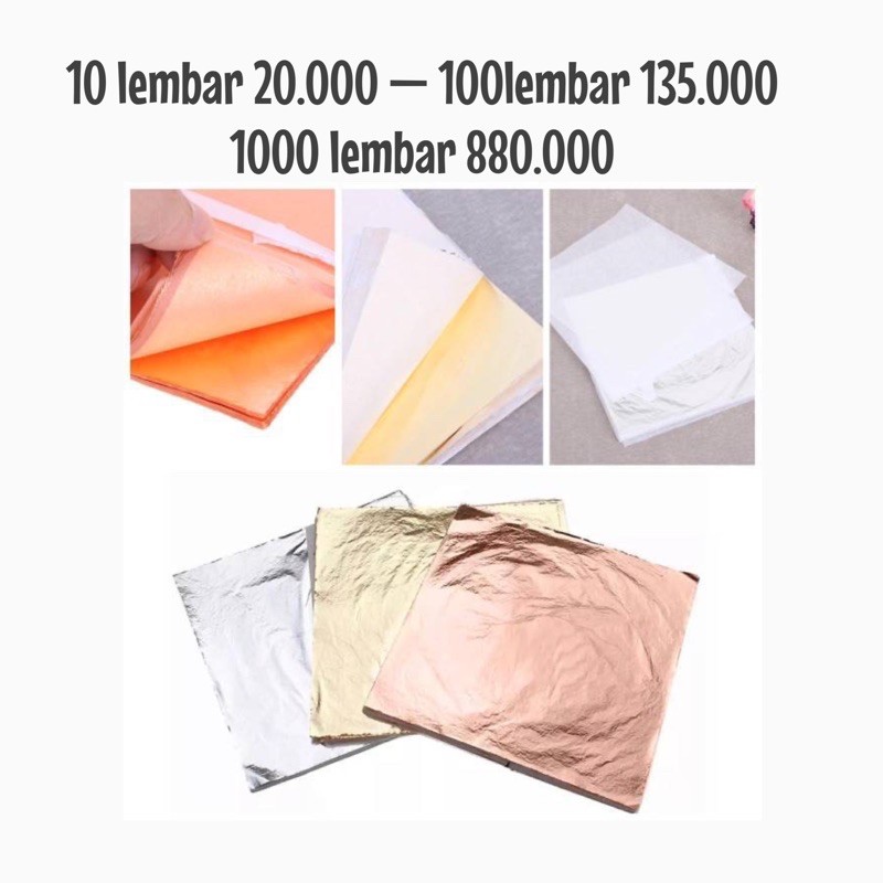 Jual Kertas sepuh foil emas silver rose gold prada sheet foil leaf ...