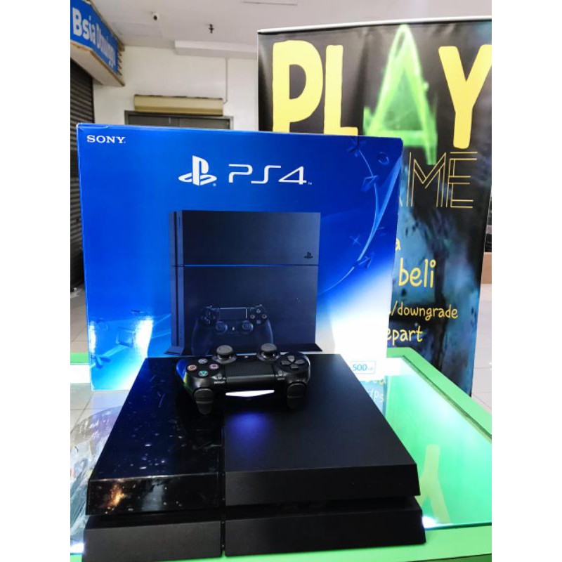 Jual PS4 PS 4 fat 500 GB full games hitam | Shopee Indonesia