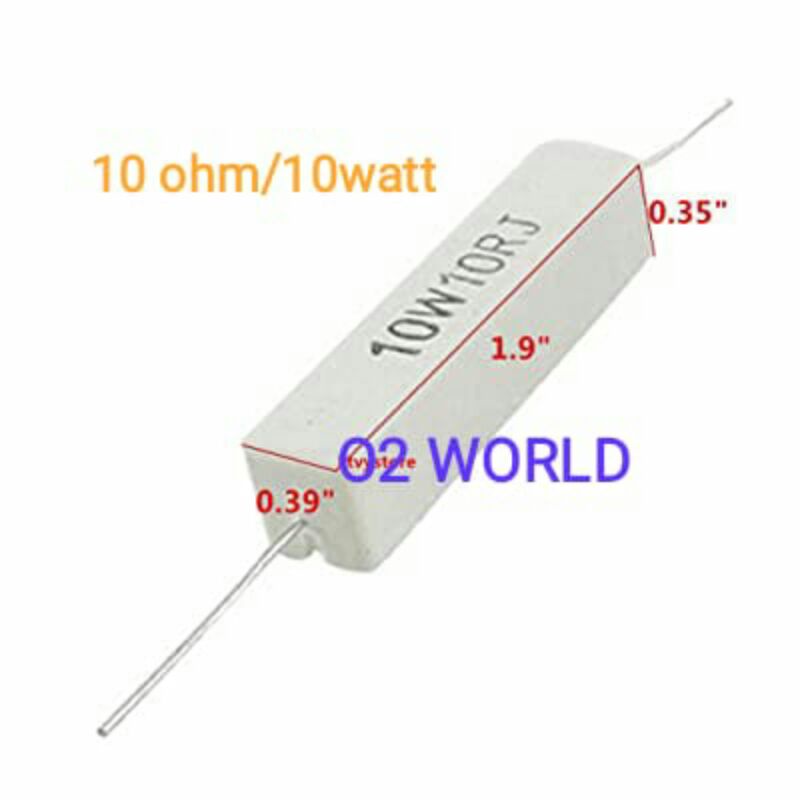 Jual resistor kapur 10 ohm 10 watt 5% resistor batu Indonesia|Shopee Indonesia