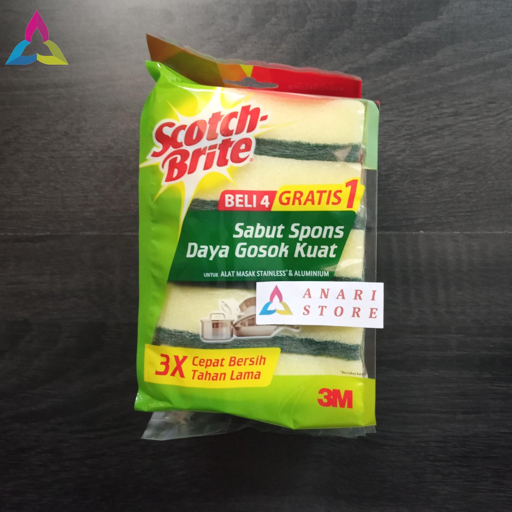 Jual 3M Scotch Brite Sponge Spons Cuci Piring Hijau Pack isi 5 ID-30P5 ...