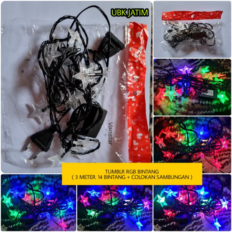 Jual LAMPU HIAS TUMBLR BINTANG BULAN BULAT AGUSTUSAN NATAL RGB WARNA ...