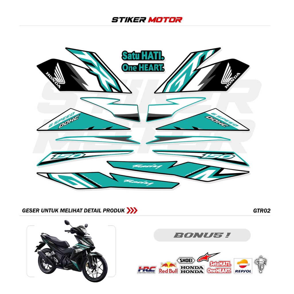 Jual GTR02 STRIPING STICKER HONDA SUPRA GTR 150 RS150R WINNER V1 ...