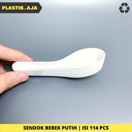 Jual SENDOK BEBEK PLASTIK FOOD GRADE WARNA PUTIH SUSU | ISI 144 PCS ...