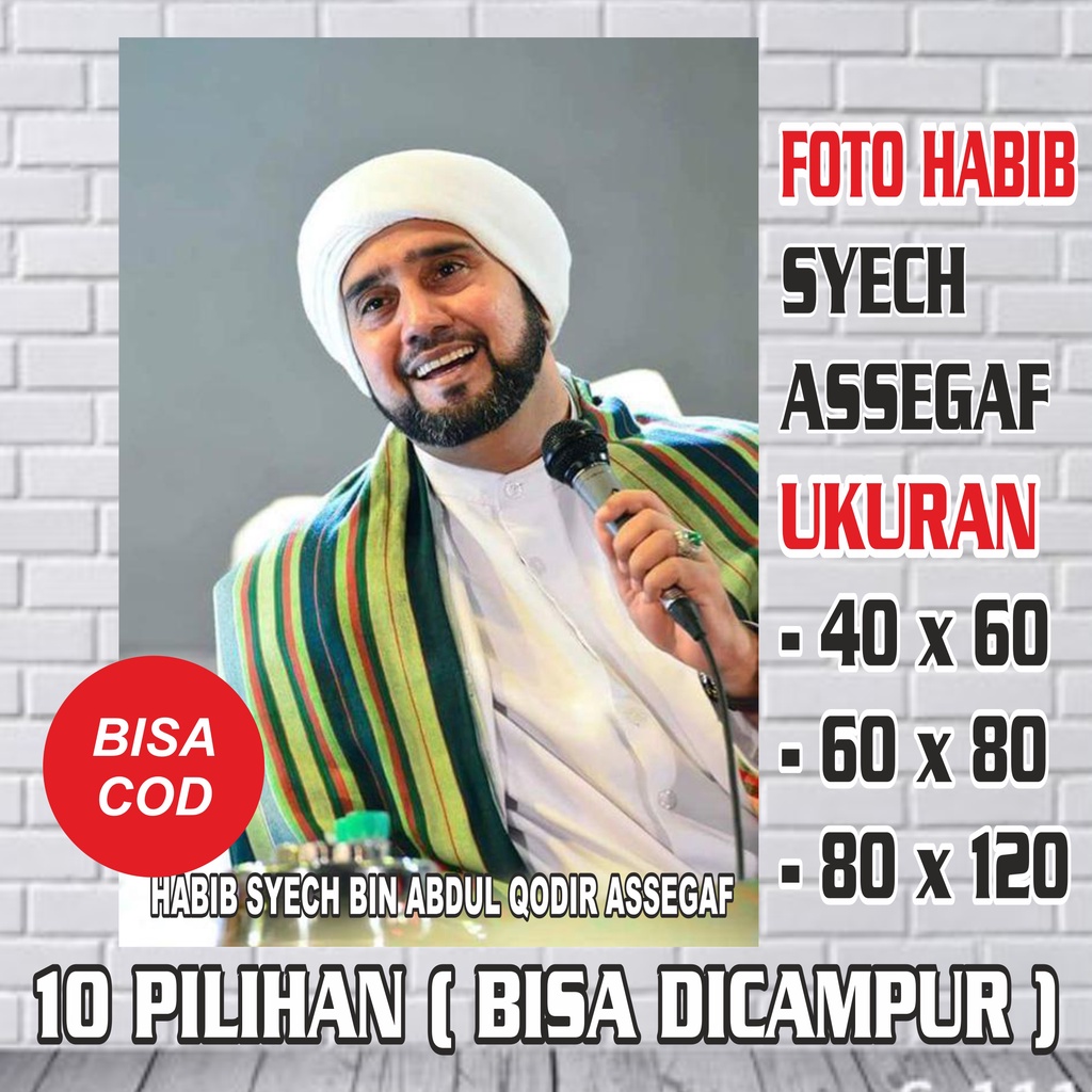 Jual Foto spanduk Habib Syech bin abdul qodir assegaf poster habib syech assegaf hiasan dinding ...