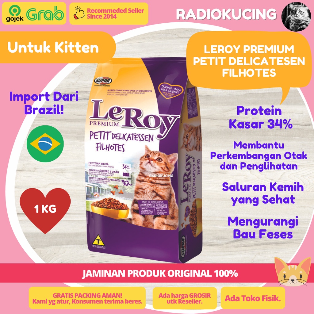 Jual Leroy Petit Delicatessen Filhotes 1 Kg Leroy KITTEN Makanan Kucing ...