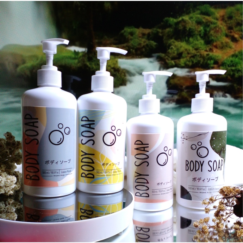 Jual BOTOL SABUN CAIR/GEL-refill BOTOL + LABEL AESTHETIC 500 ML PREMIUM ...