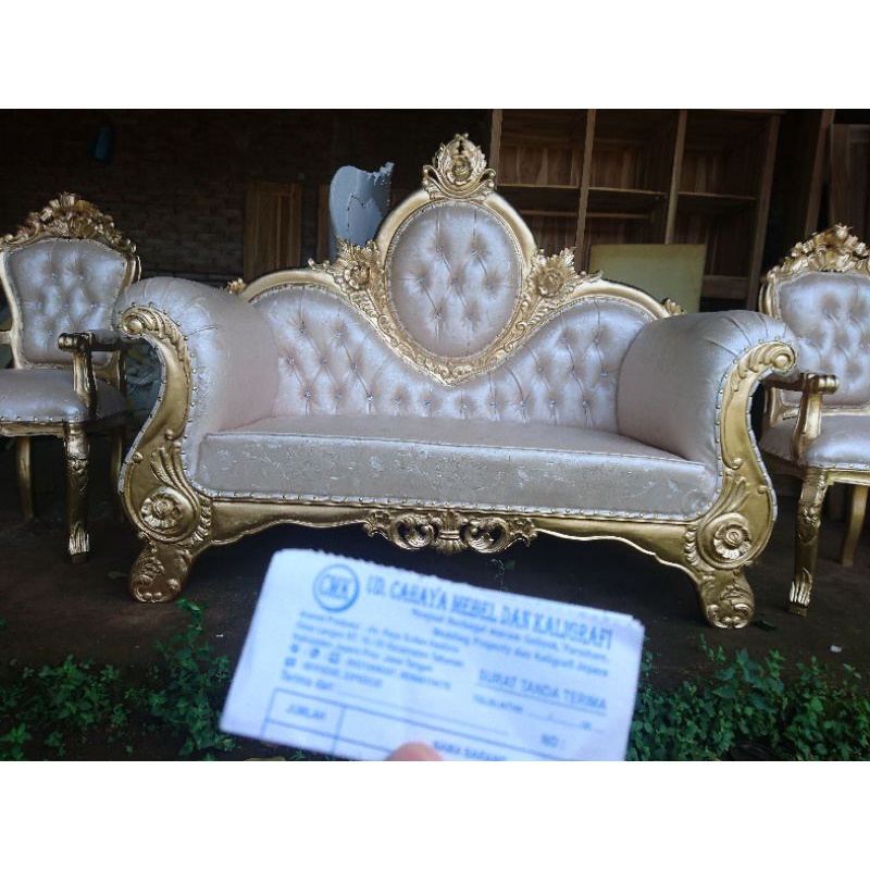 Jual kursi pelaminan louis bulan ganesha jambu jati | Shopee Indonesia