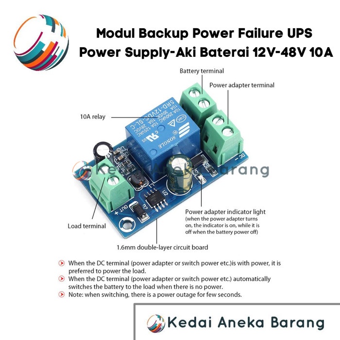 Jual Modul Backup UPS Proteksi Mati Lampu Power Supply Aki Baterai X804 10A | Shopee Indonesia