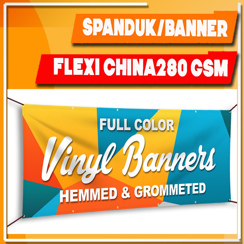 Cetak Spanduk/ Banner/ Backdrop/ Background Bahan Flexi China 280 Gsm permeter | Shopee Indonesia