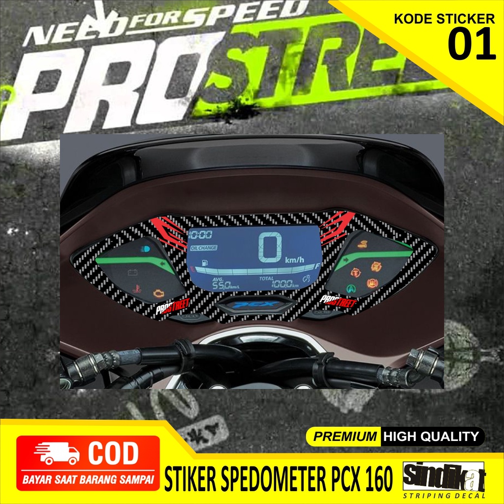 Jual Stiker Variasi Speedometer Honda PCX 160 Karbon Pelindung ...