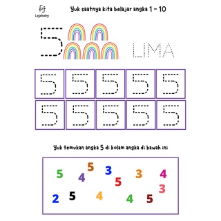 Jual Lembar Kerja ANGKA MATEMATIKA Belajar Berhitung WORKSHEET ANAK 2 3 ...